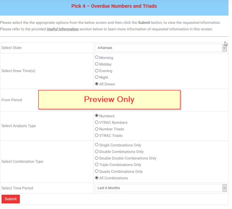 Overdue Number and Triads Search - PICK 4 - Lets Make Billion